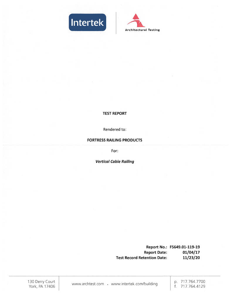 Fortress AL13 Home V-Series Test Report – DeckMart Building Supplies