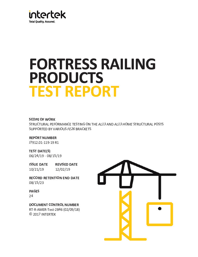 Fortress Railing Products Test Report – DeckMart Building Supplies