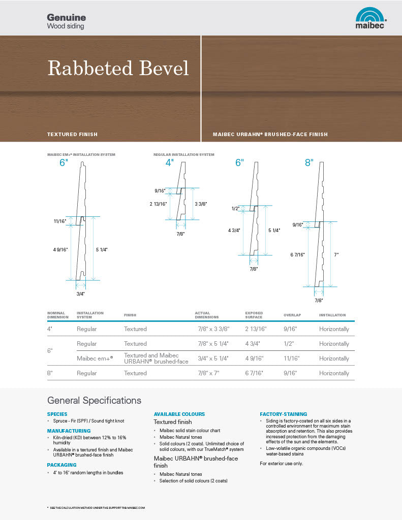 Maibec Technical Sheet - Rabbeted Bevel – DeckMart Building Supplies