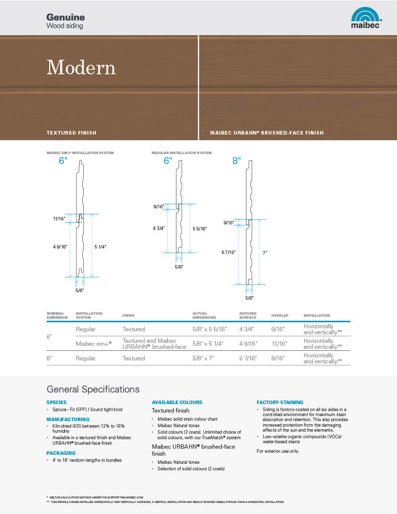 Maibec Technical Sheet - Modern – DeckMart Building Supplies