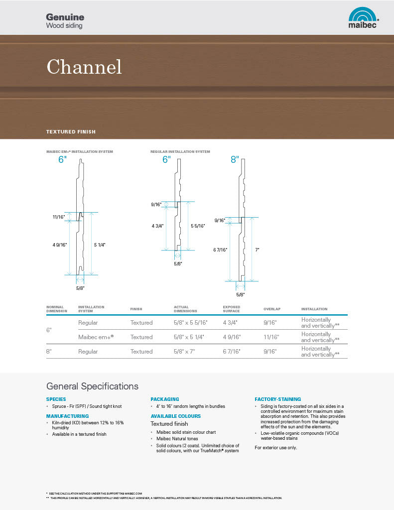 Maibec Technical Sheet - Channel – DeckMart Building Supplies