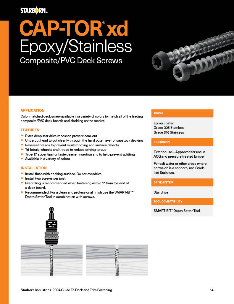 Starborn CAP-TOR xd Epoxy/Stainless – DeckMart Building Supplies