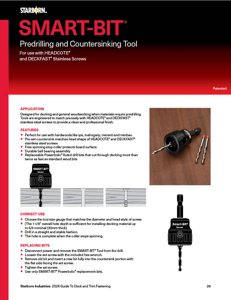 Starborn Smart-Bit Predrilling & Countersinking Tool – DeckMart ...