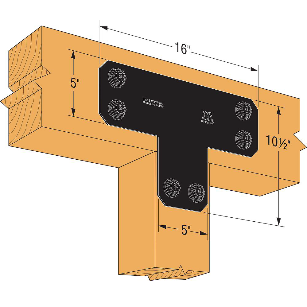 Simpson Strong-Tie APVT T Strap – DeckMart Building Supplies