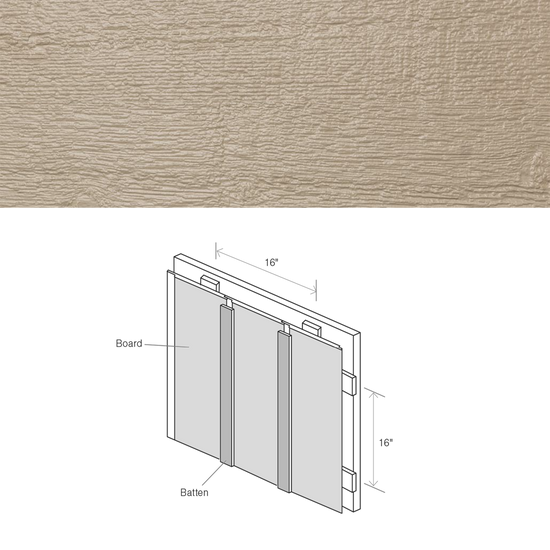 Maibec CanExel Board & Batten Engineered Siding in Sand – DeckMart ...